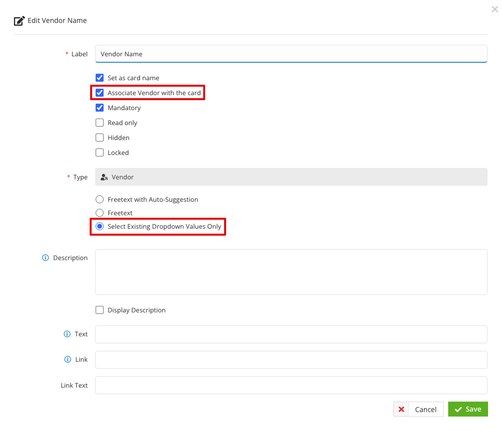 Associate Existing Contracts and Vendors in a Workflow Form